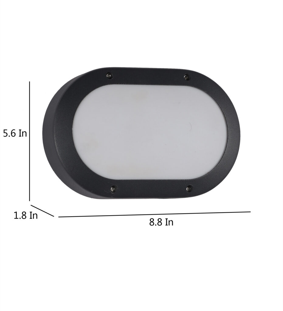 SUPERSCAPE 10 watt aluminium oval plain LED bulkhead with Edison LED ...