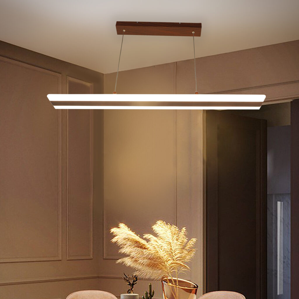 LEARC LED Lighting 60 watt 3 feet extra bright hanging light wooden ...