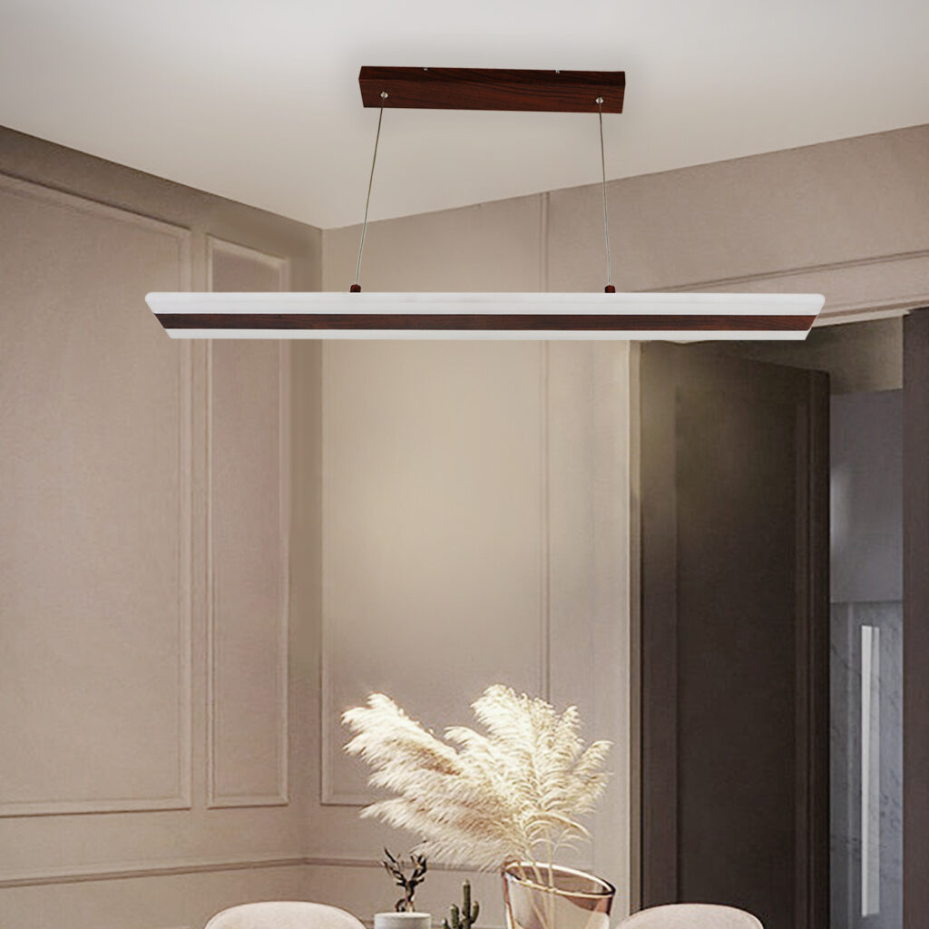 LEARC LED Lighting 60 watt 3 feet extra bright hanging light wooden ...