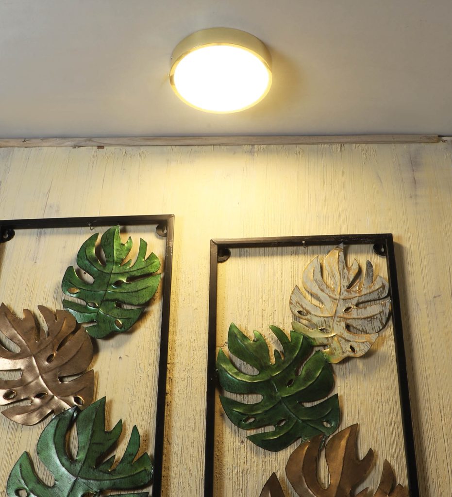 LEARC 18 watt 7 inch round big ring LED ceiling light gold finish with ...