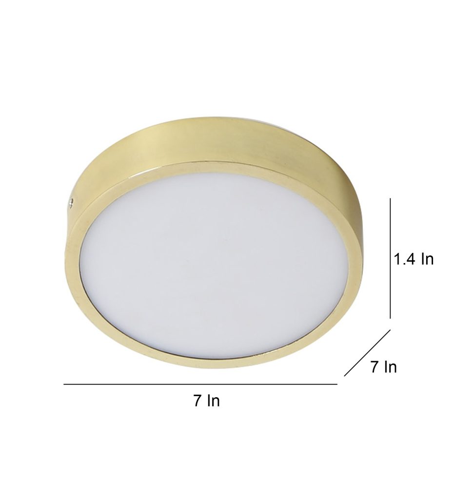 LEARC 18 watt 7 inch round big ring LED ceiling light gold finish with ...