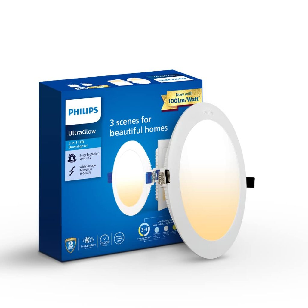 PHILIPS ULTRA GLOW 15 WATT LED RECESSED DOWNLIGHT ROUND MULTICOLOUR 3 ...