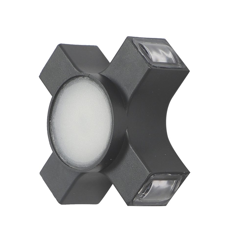 SUPERSCAPE Exterior 15 watt (5*3) four way LED wall light grey finish ...